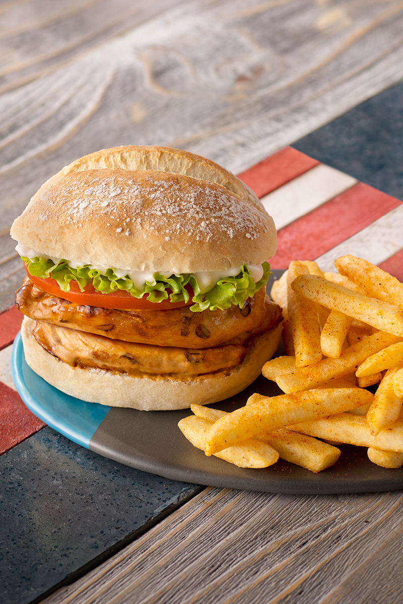 Double Chicken Burger + any Single Side