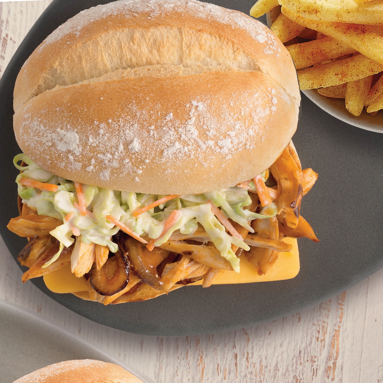 Pulled Chicken Sandwich with Coleslaw + any Single Side