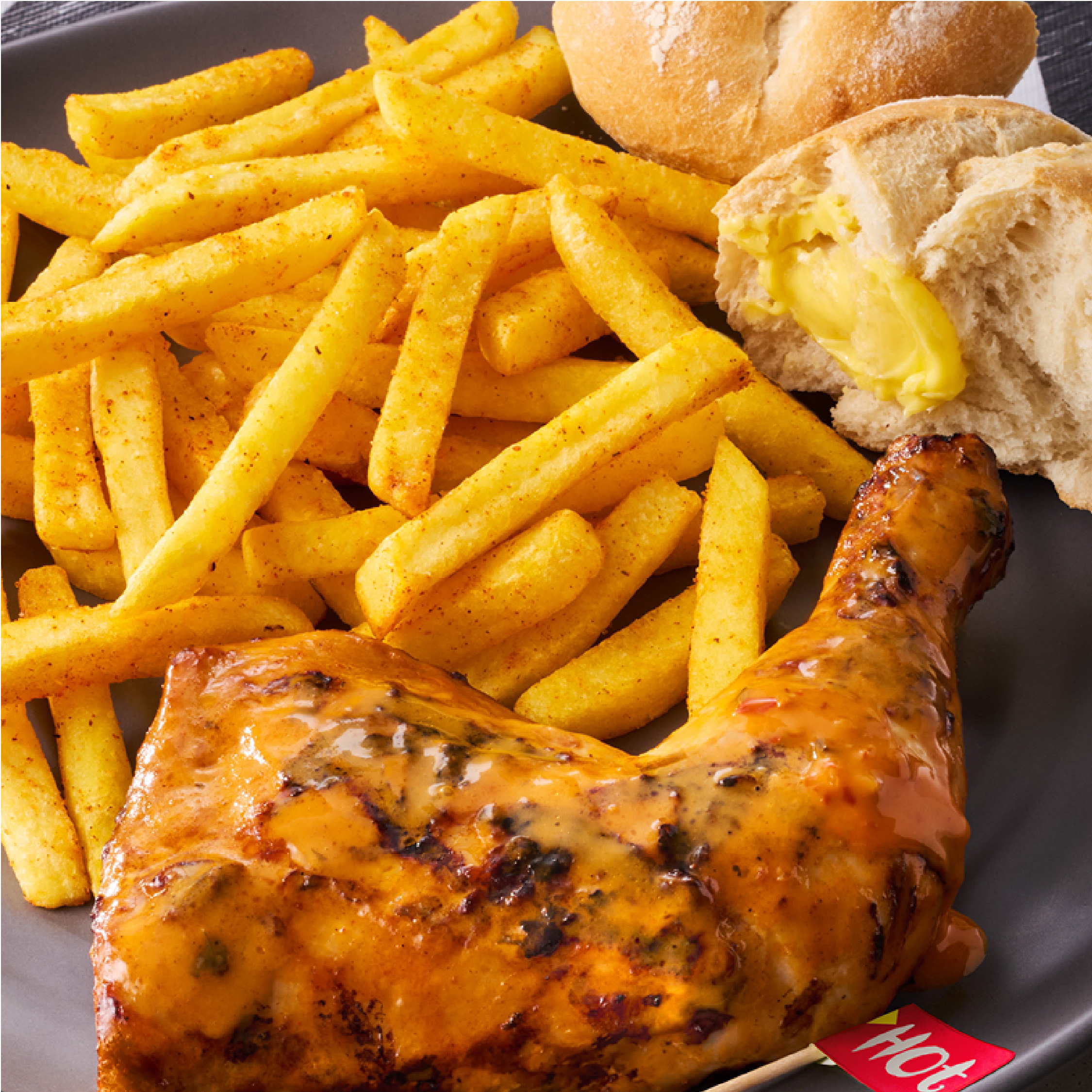 1/4 Chicken, Single Chips & Nando's Roll